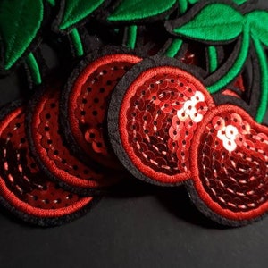 3pcs Red Cherries Sequin Embroidered Iron on Patches - Etsy
