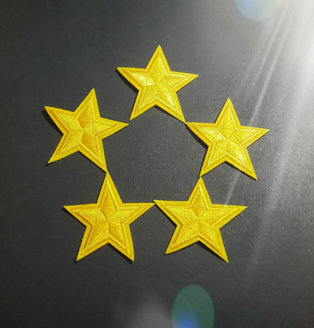 Bright Yellow Stars Embroidered Iron on Patches (2.0") - 5pcs - Etsy