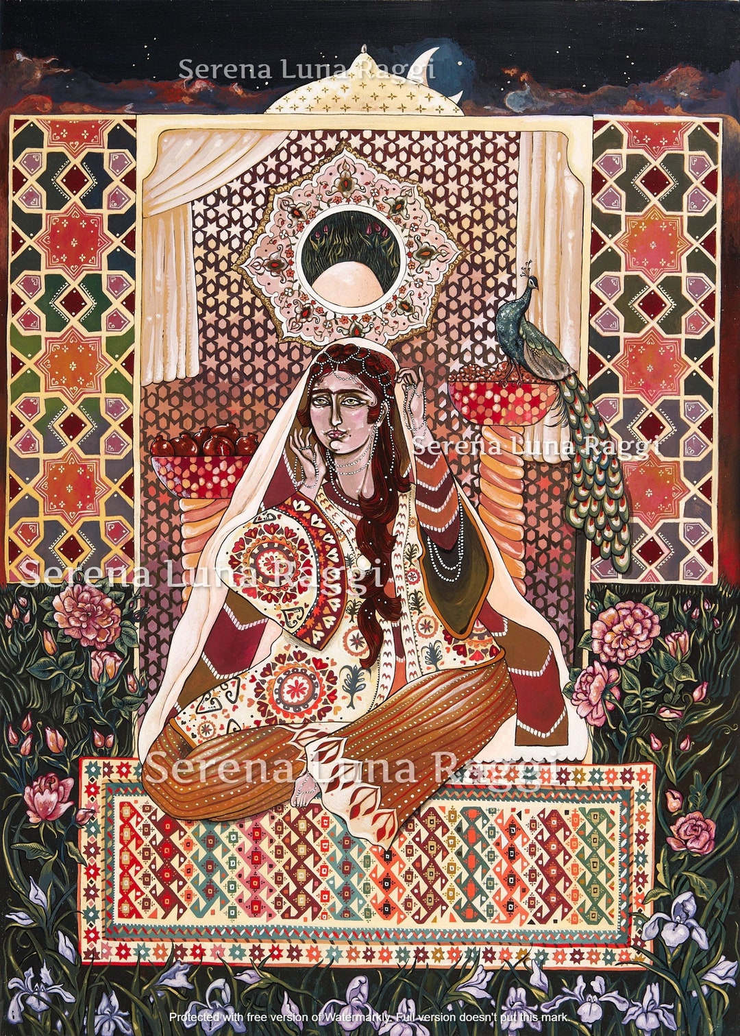 Persian Miniature, Persian Princess, Moon Art, Persian Woman, Iran ...