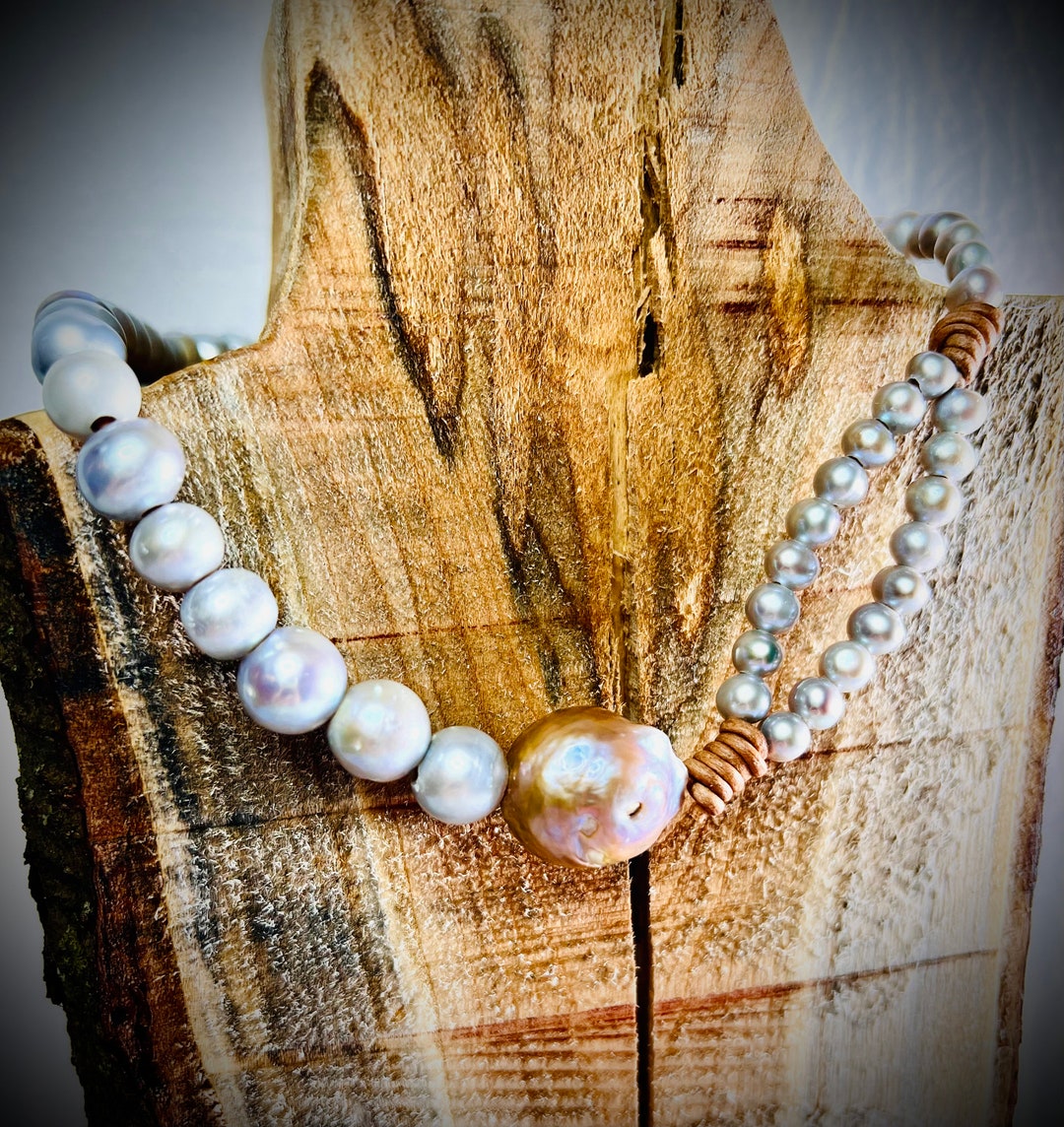 Giant Rare Gold Kasumi Like Ripple Pearl Single Pearl Gray Pearls on ...