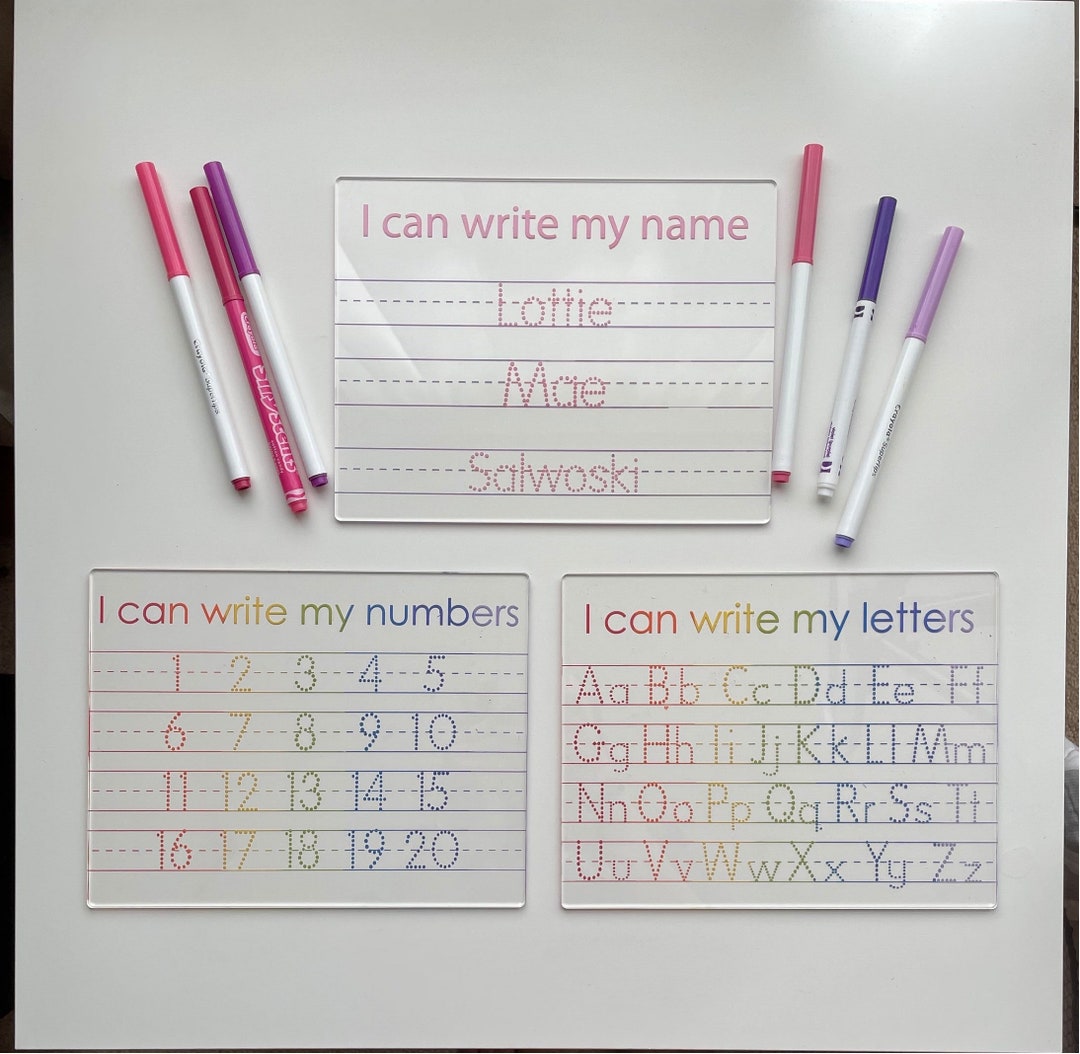 Customizable Children Acrylic Learning Boards Dry Erase Alphabet ...