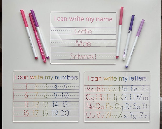 Customizable Children Acrylic Learning Boards Dry Erase Alphabet ...