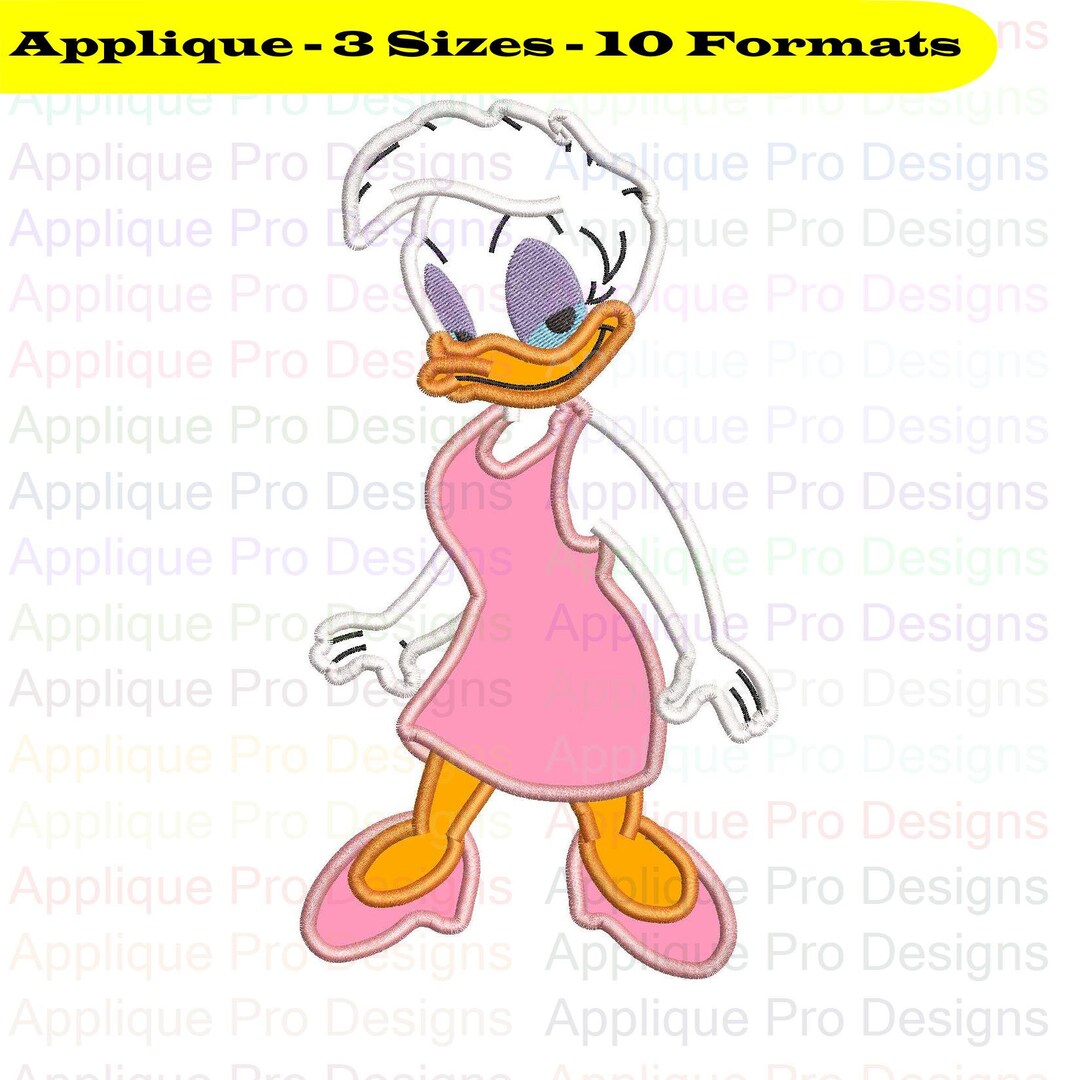 Daisy Duck Quack Pack Applique Design 3 Sizes - 10 Formats - Instant ...