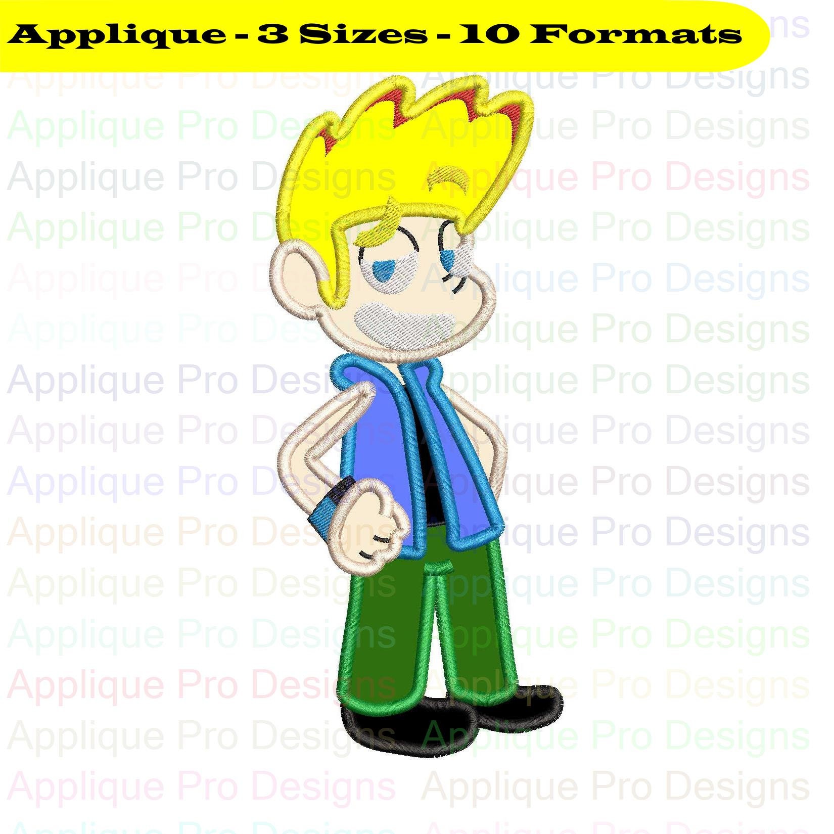 Johnny Test 4 Applique Design 3 Sizes 10 Formats Instant | Etsy