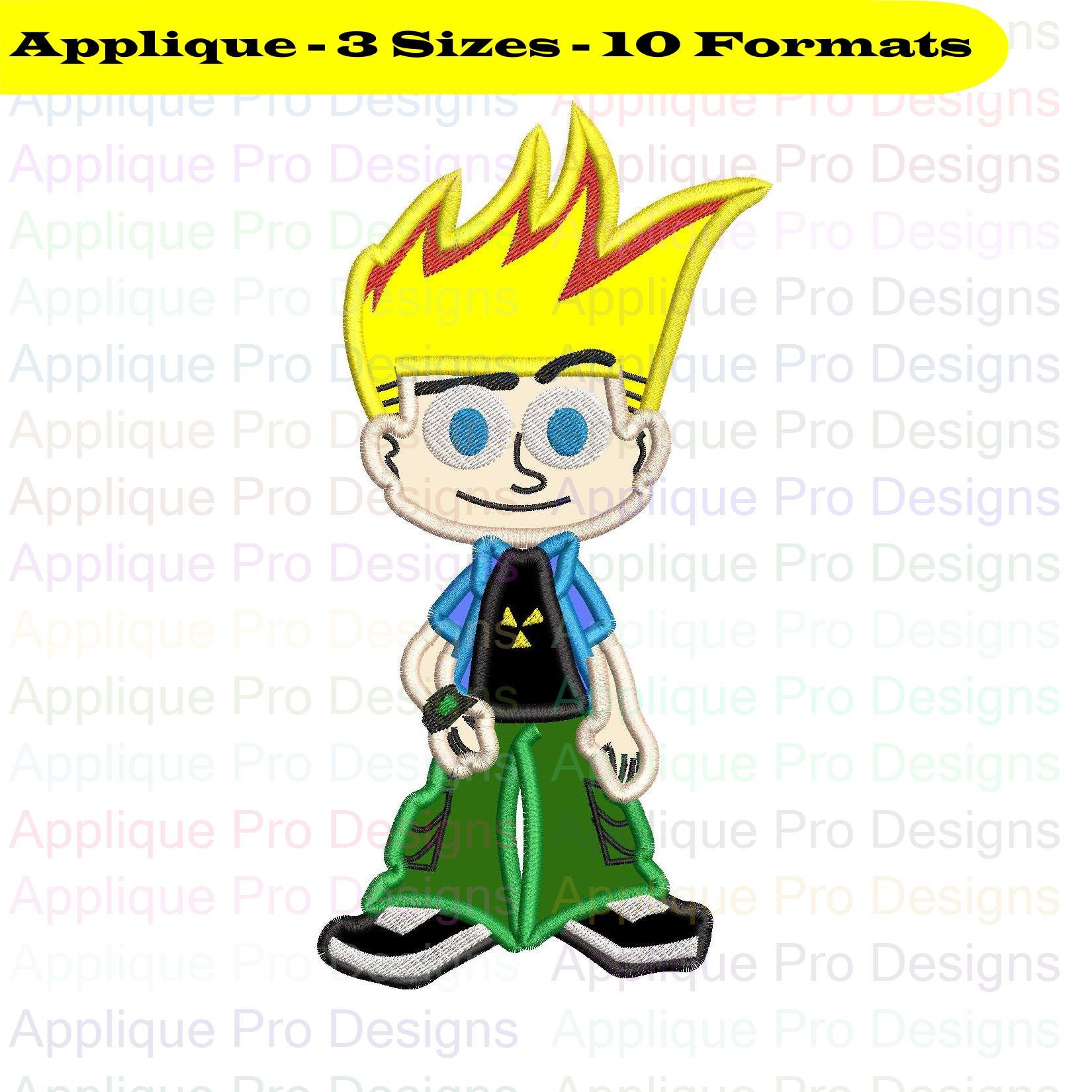 Johnny Test Applique Design 3 Sizes 10 Formats Instant Download - Etsy