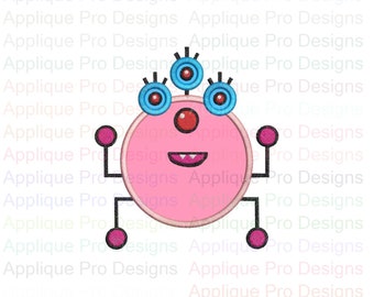 Happy Monster Band Logo Applique Design 3 Sizes 10 Formats | Etsy