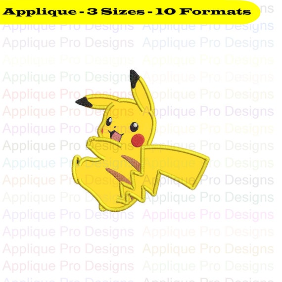 Pikachu Pokemon 8 Applique Design 3 Sizes 10 Formats - Etsy