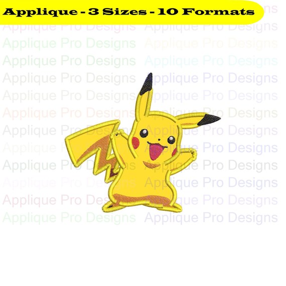 Pikachu Pokemon 5 Applique Design 3 Sizes 10 Formats - Etsy