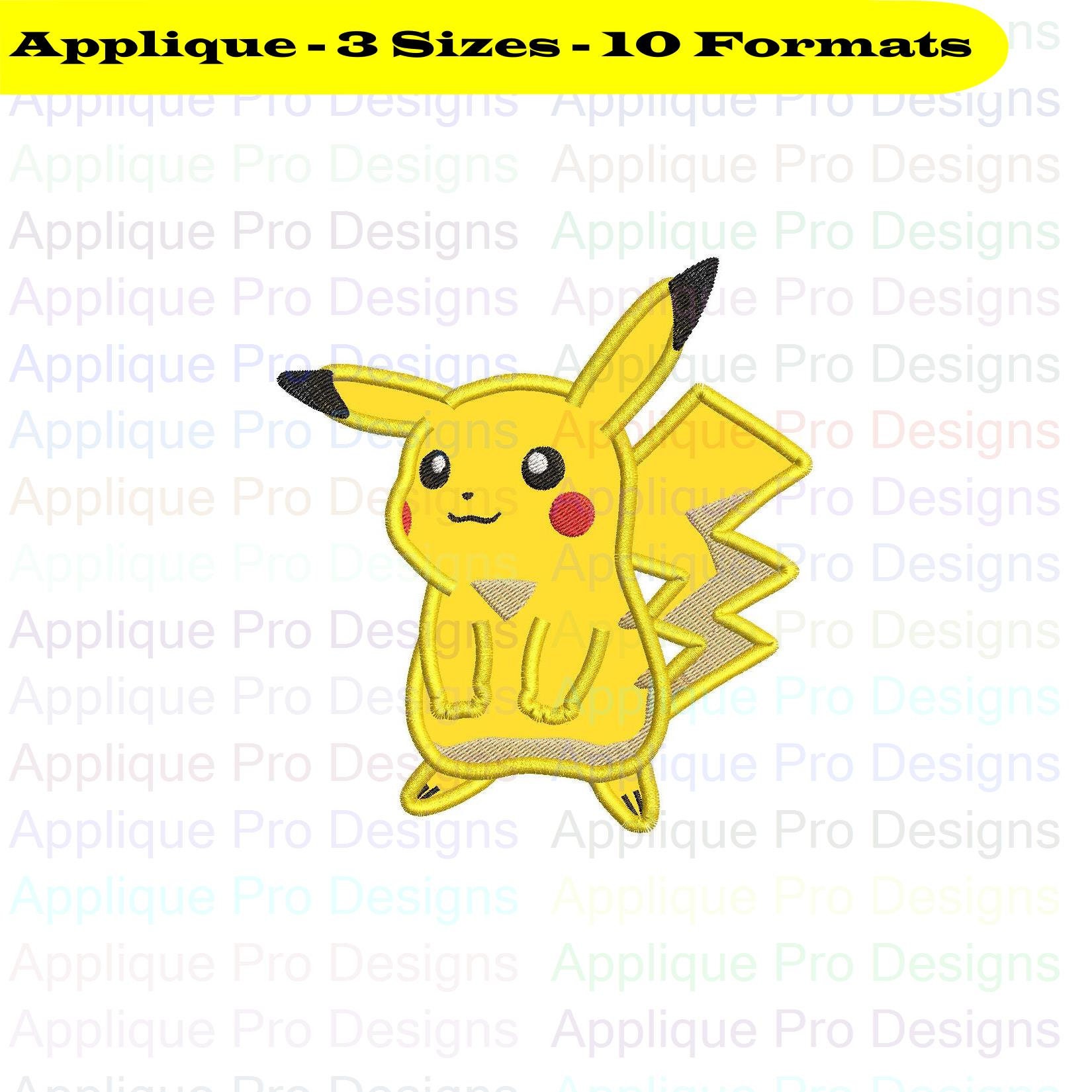 Pikachu Pokemon 4 Applique Design 3 Sizes 10 Formats | Etsy