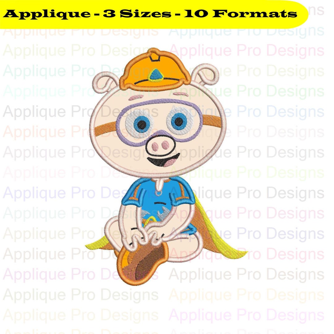 Alpha Pig Super Why Applique Design 3 Sizes - 10 Formats - Instant ...