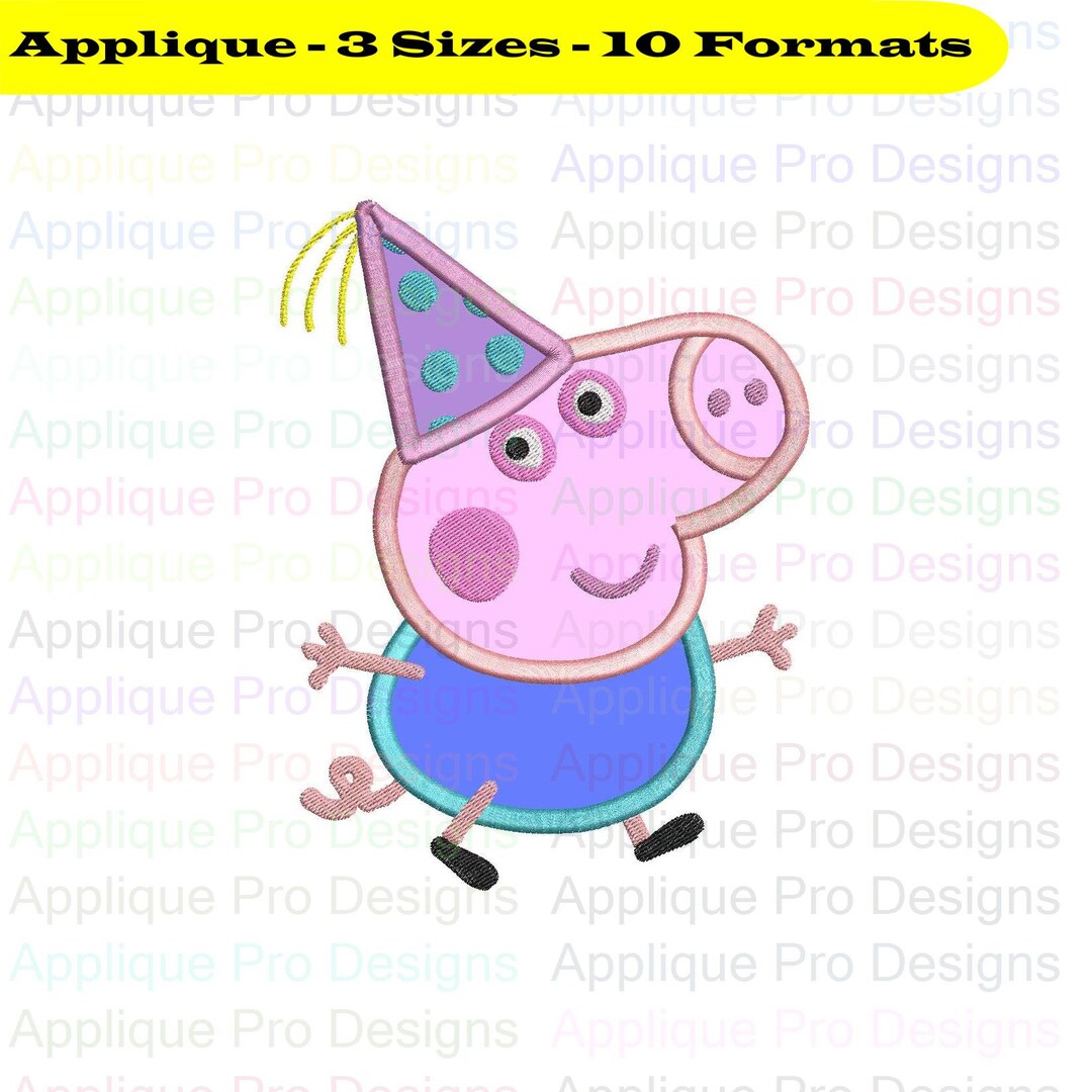 Baby George Pig Peppa Pig Applique Design 3 Sizes - 10 Formats ...