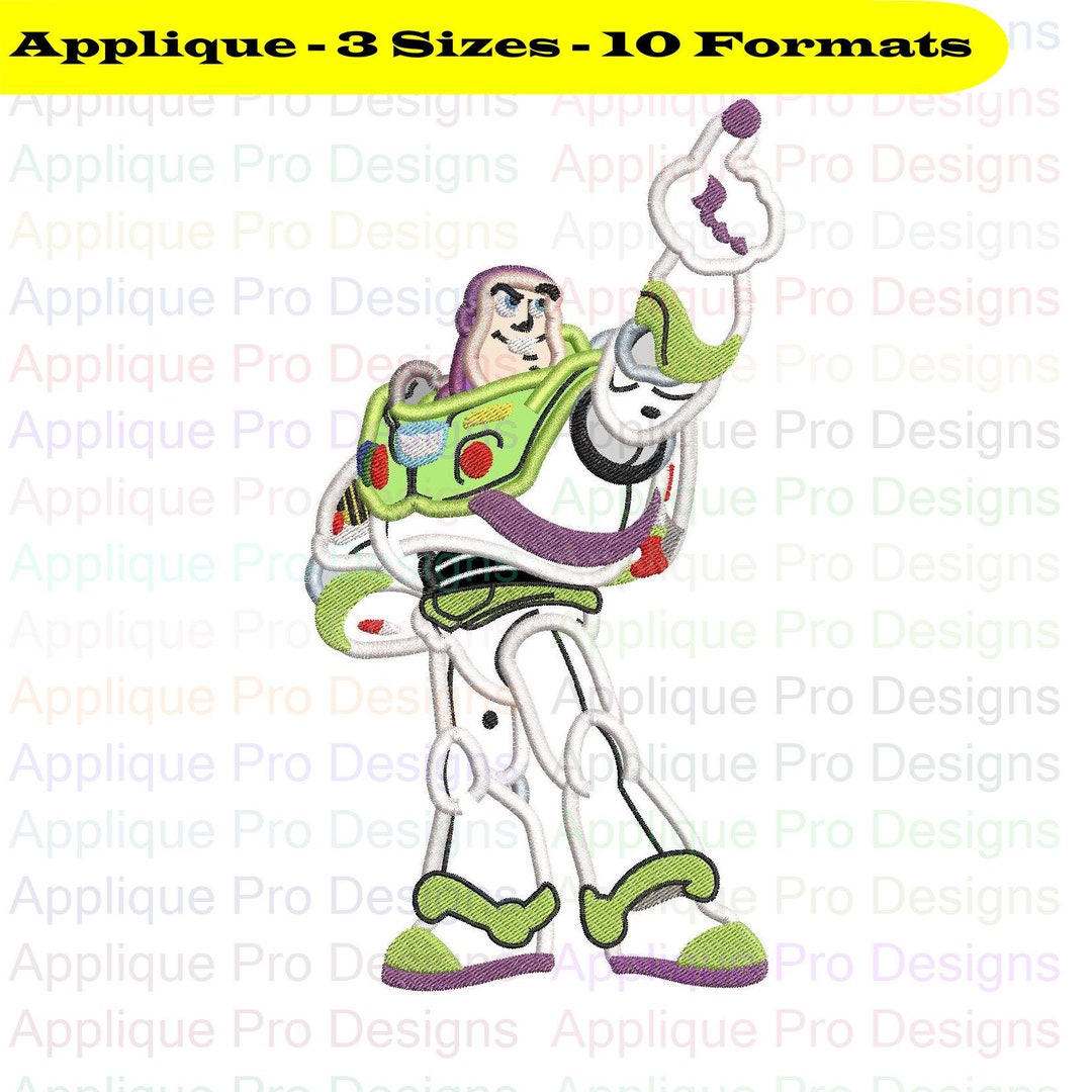 Buzz Lightyear Pointing Toy Story Applique Design 3 Sizes - 10 Formats ...