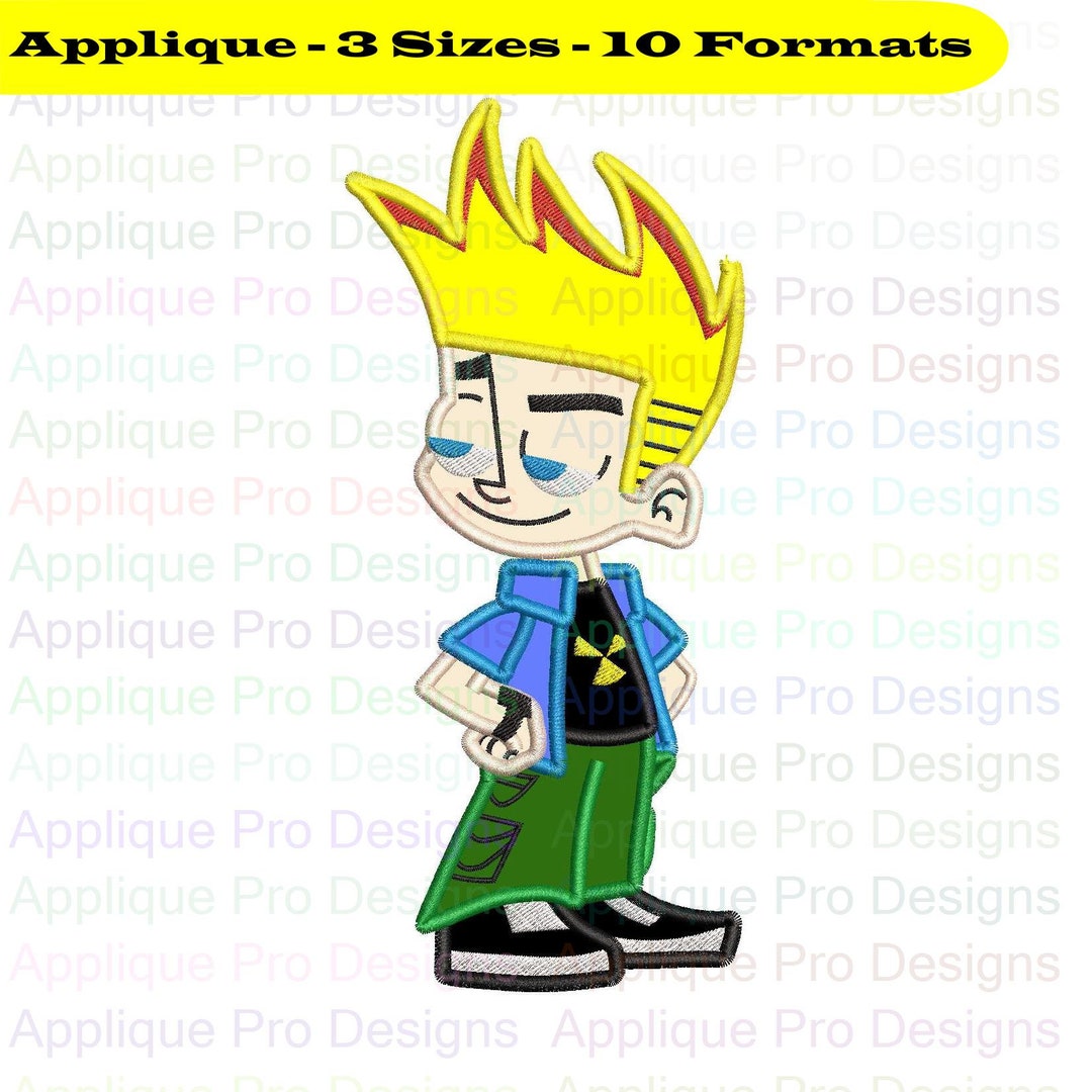 Johnny Test 2 Applique Design 3 Sizes - 10 Formats - Instant Download ...