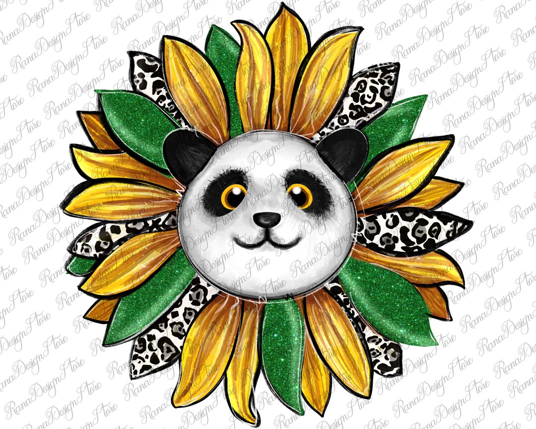 Panda Sunflower Png Sublimation Design,panda Png,panda Sunflower Png ...