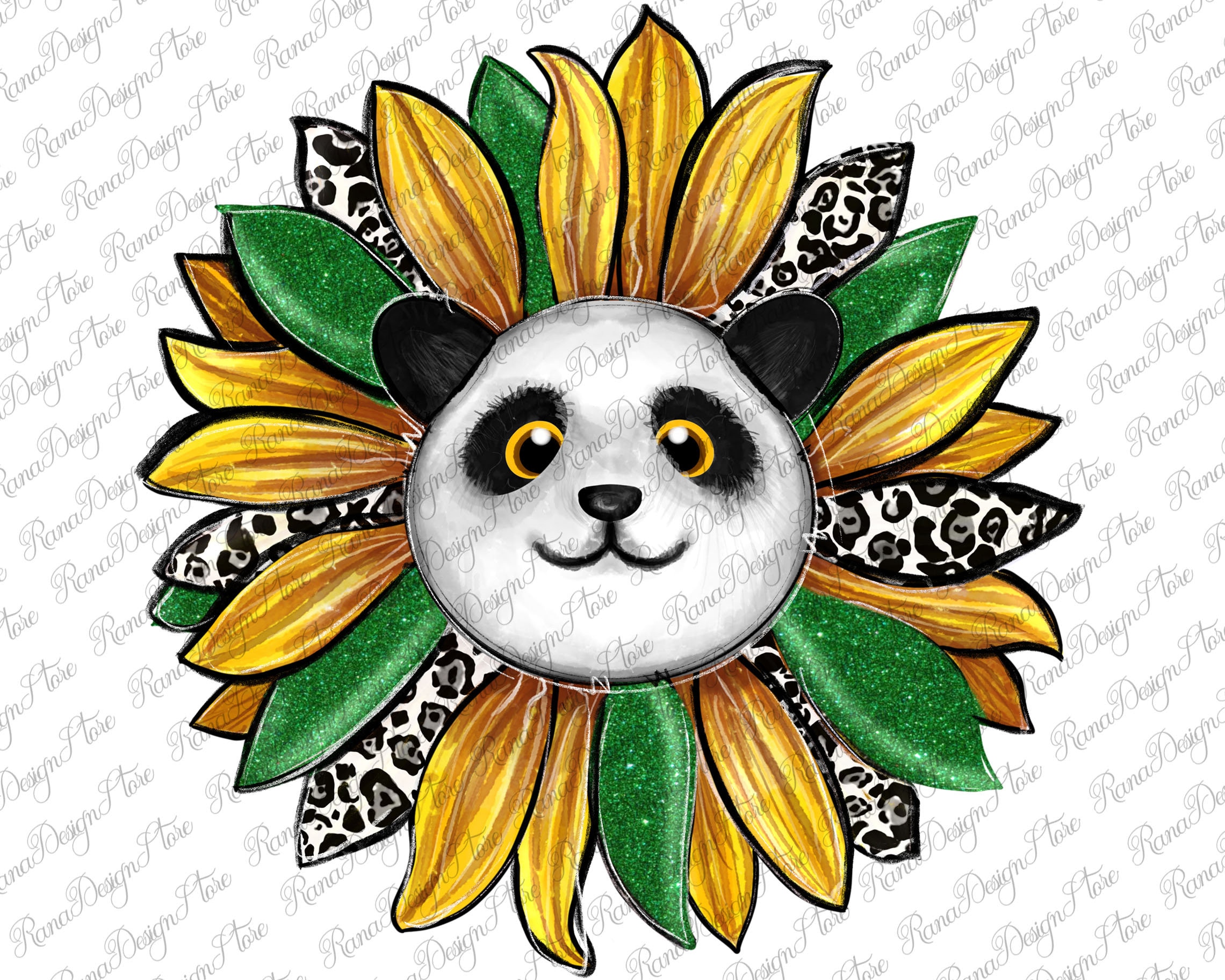 Panda Sunflower Png Sublimation Designpanda Pngpanda - Etsy