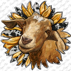 Goat Cowhide Sunflower Png Sublimation Design, Goat Sunflower Png ...