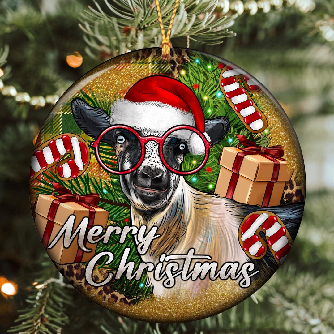 Tennessee Fainting Goat Christmas Ornament Png, Western Christmas ...