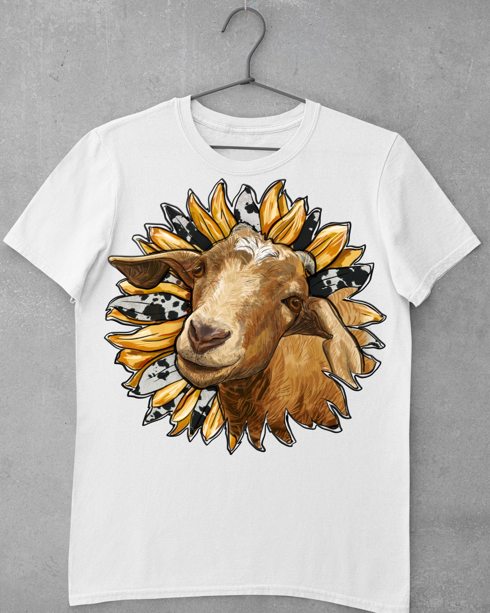 Goat Cowhide Sunflower Png Sublimation Design, Goat Sunflower Png ...