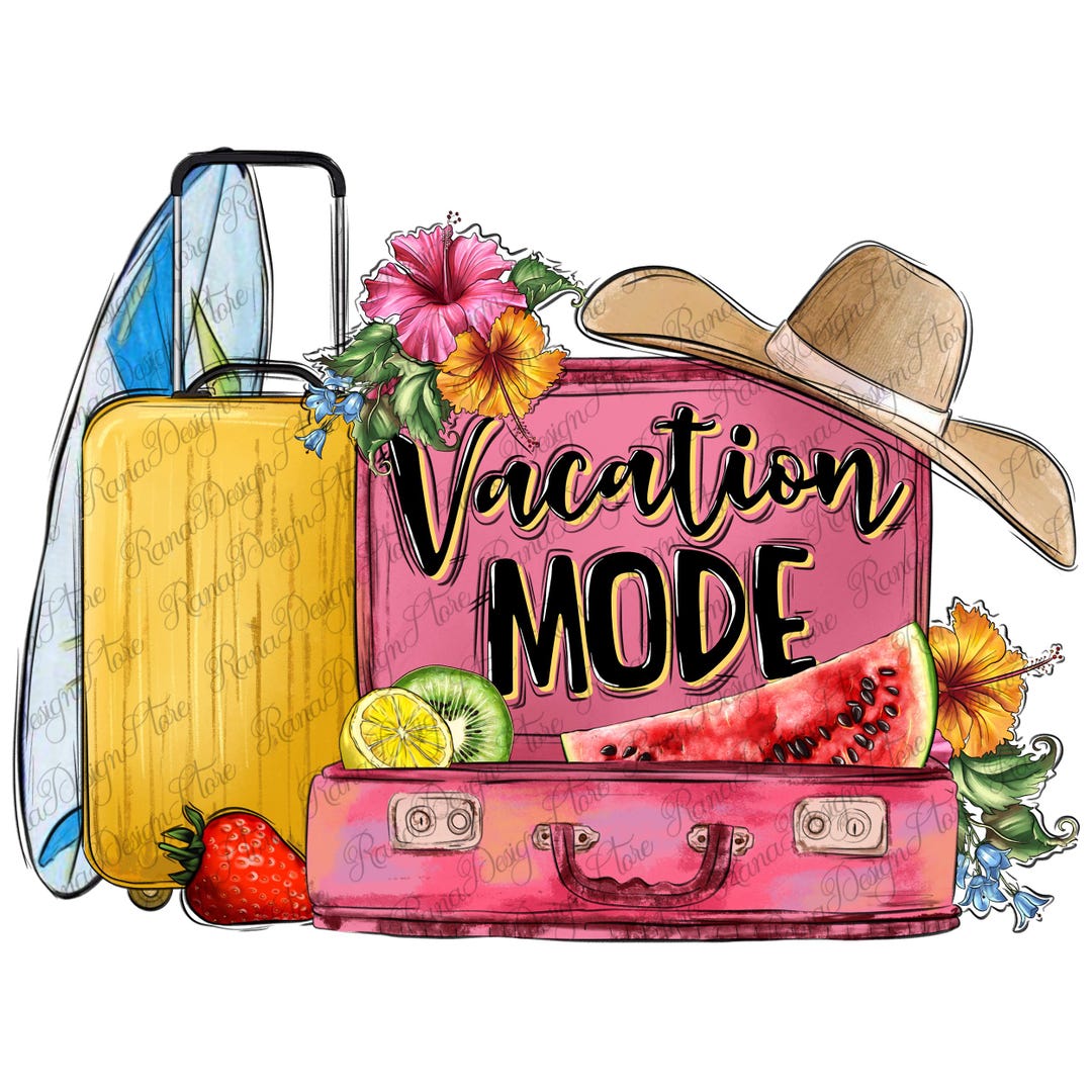 Vacation Mode Png Sublimation Design Download, Girls Vacation Png ...
