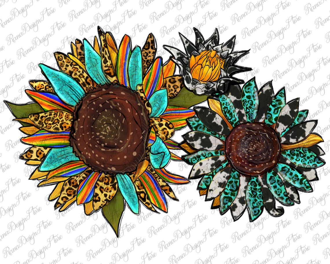 Western Serape Sunflower Png Sublimation Design, Sunflower Png, Serape ...