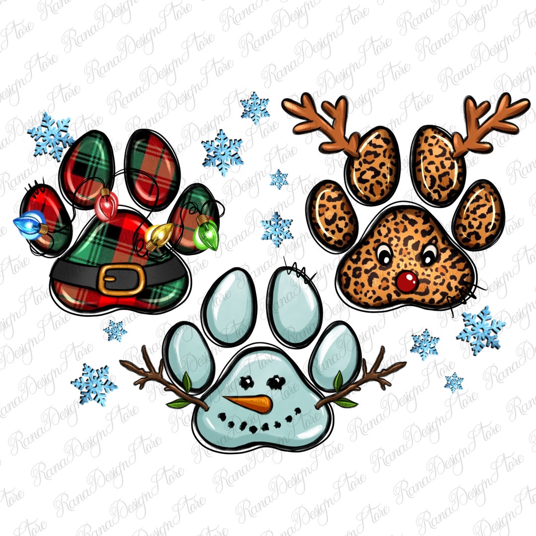 Christmas Paws Png Sublimation Design Download, Merry Christmas Png ...