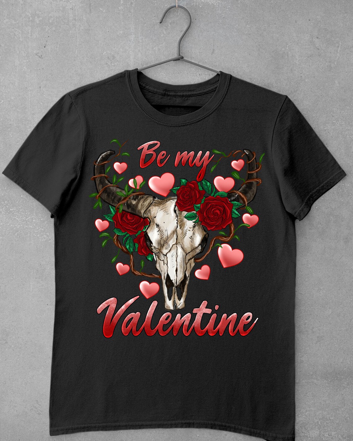 Be My Valentine Bull Skull PNG Sublimation Design, Valentines Rose Png ...