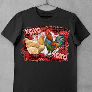 XOXO Rooster and Chicken Png,valentine Day Png,xoxo Valentines Day ...