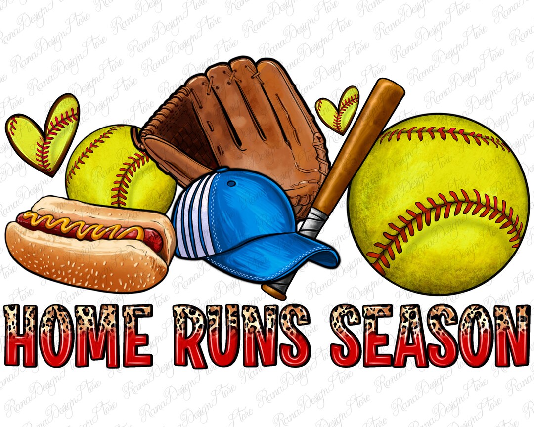 Home Runs Season Softball Png Sublimation Design Download - Etsy