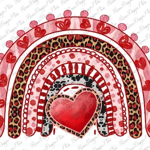 Valentine's Day Rainbow With Heart Png Sublimation Design Downloads ...