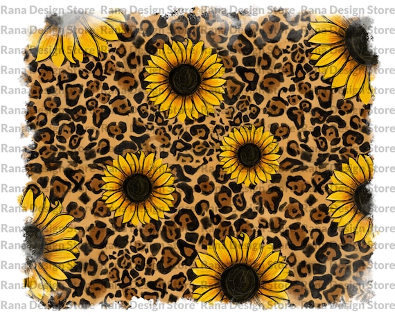 Leopard Sunflowers Background Sunflower Png Western | Etsy