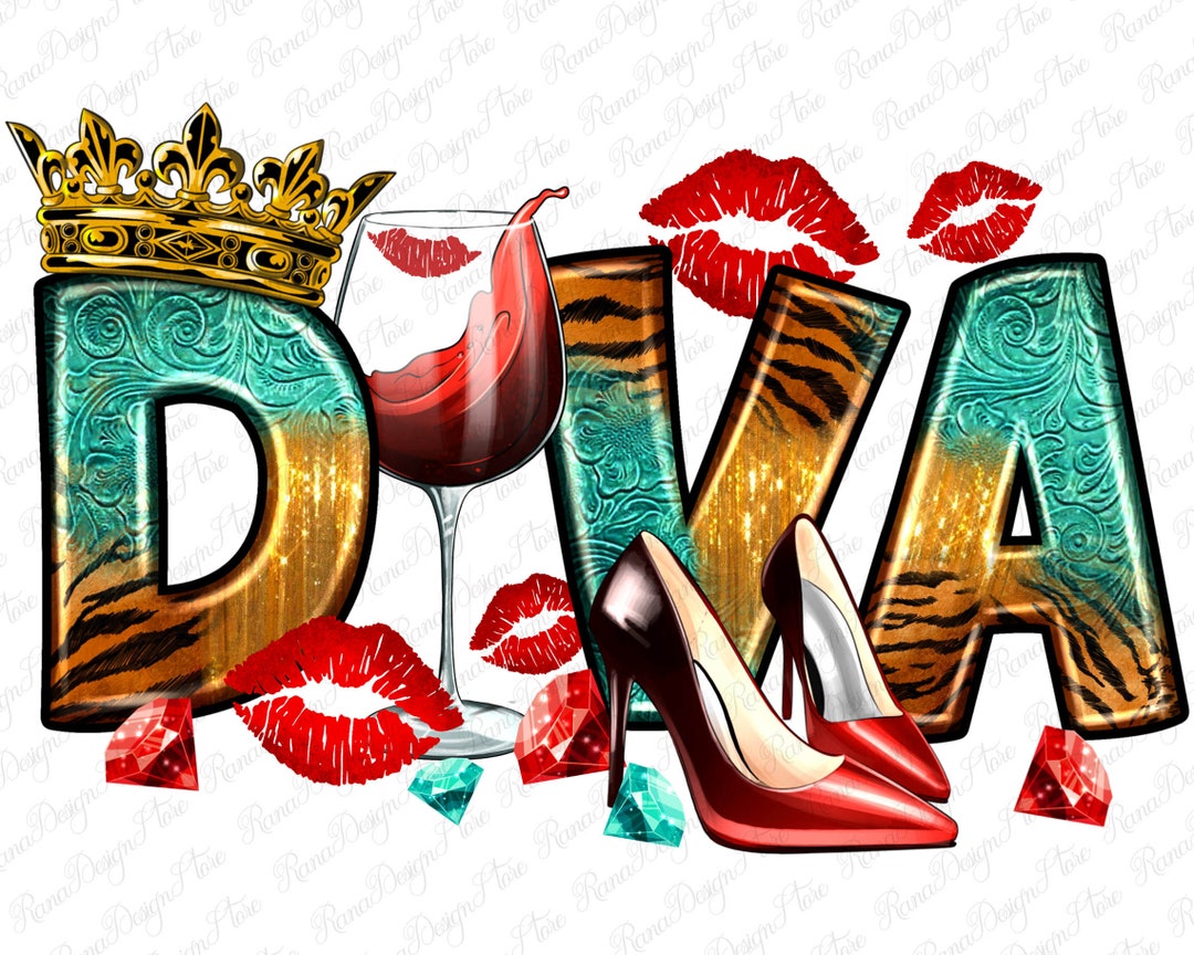 Diva Png Sublimation Design Download, Queen Png, Crown Png, Black Queen ...