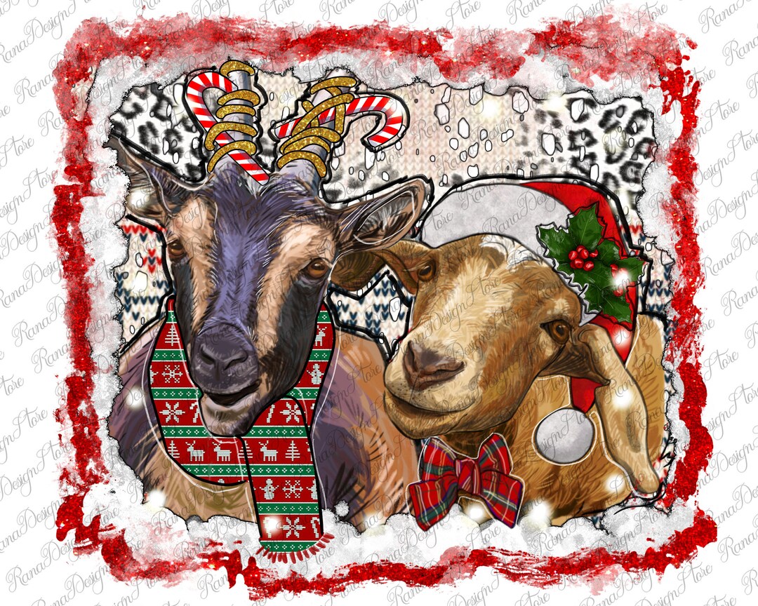 Christmas Goats Distressed Background Png Design, Christmas Goats Png ...