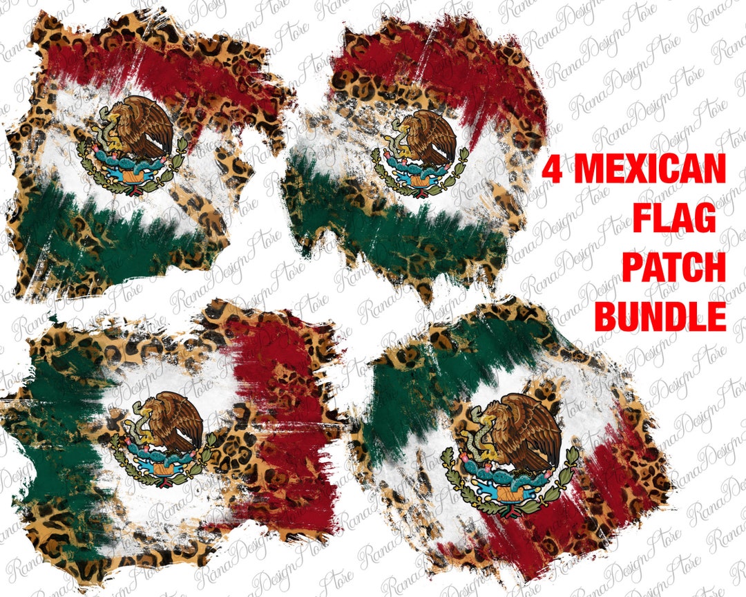Mexican Flag Patch Bundle Png Design, Mexican Flag Png, Leopard Mexican ...