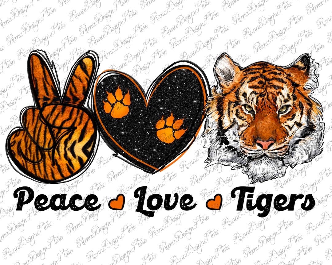 Peace Love Tigers Png Sublimation Design, Peace Love Tigers Png, Peace ...