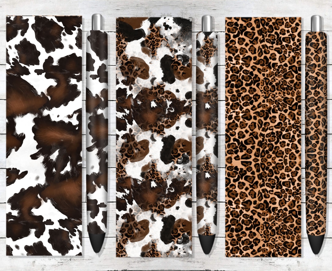 Cowhide and Leopard Pattern Pen Wrap Png Sublimation Design, Leopard ...