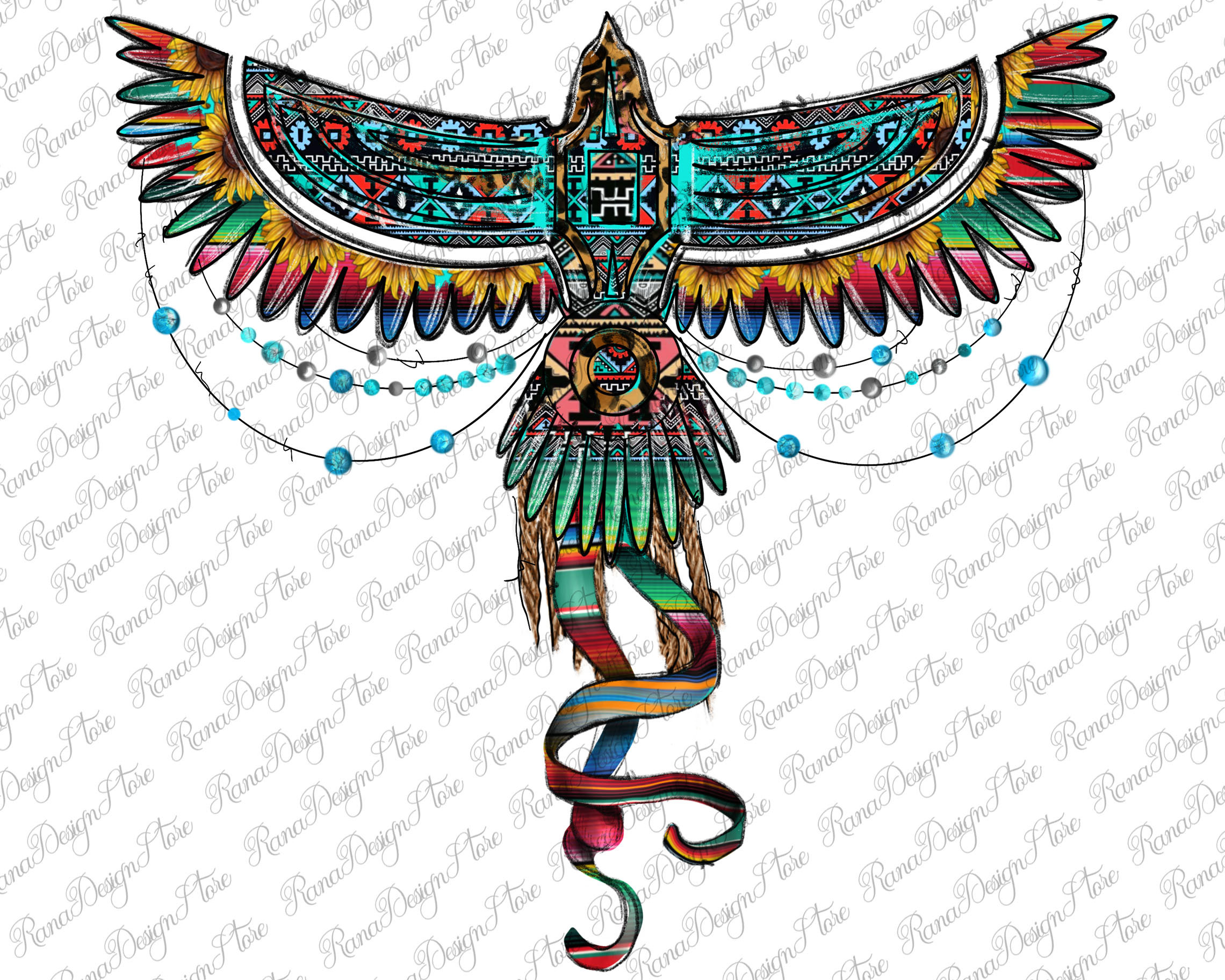 Aztec Serape Thunderbird Png Sublimation Design Aztec | Etsy