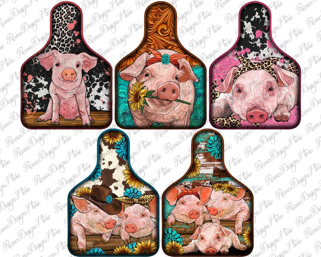 Western Baby Pig Cow Tag Bundle Png,western Cow Tag,pig Cow Tag Png ...