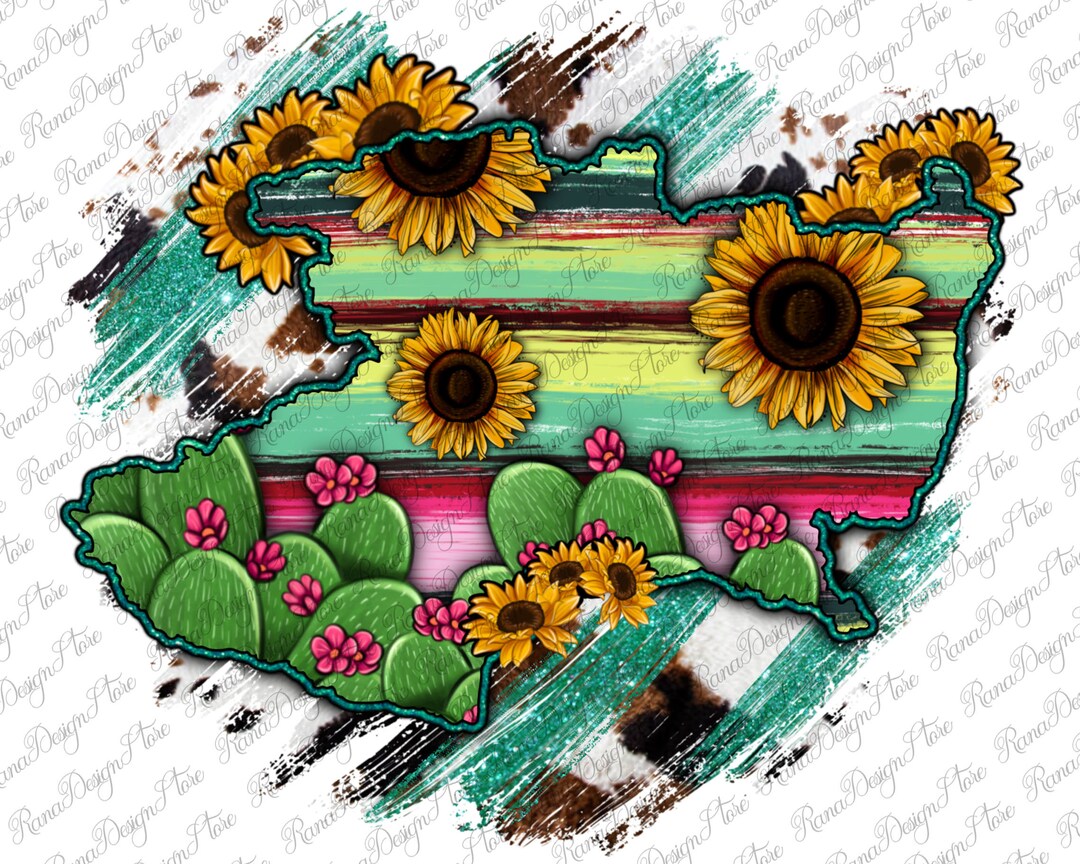 Serape Michoacan Sunflower Flag, Michoacan, Western Cactus, Serape ...