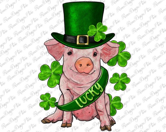 St. Patricks Day Lucky Baby Pig Png Sublimation Design Saint | Etsy