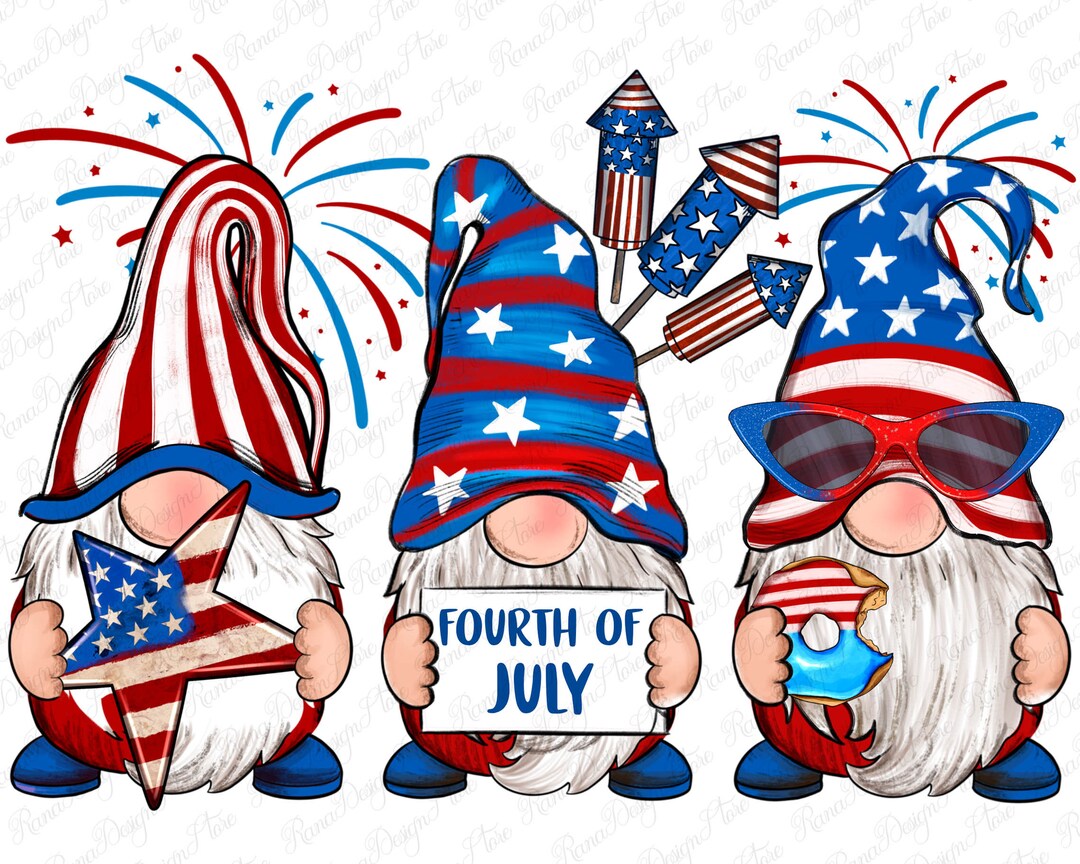 Fourth of July Gnomes Png Sublimation Design Download, 4th of July Png ...
