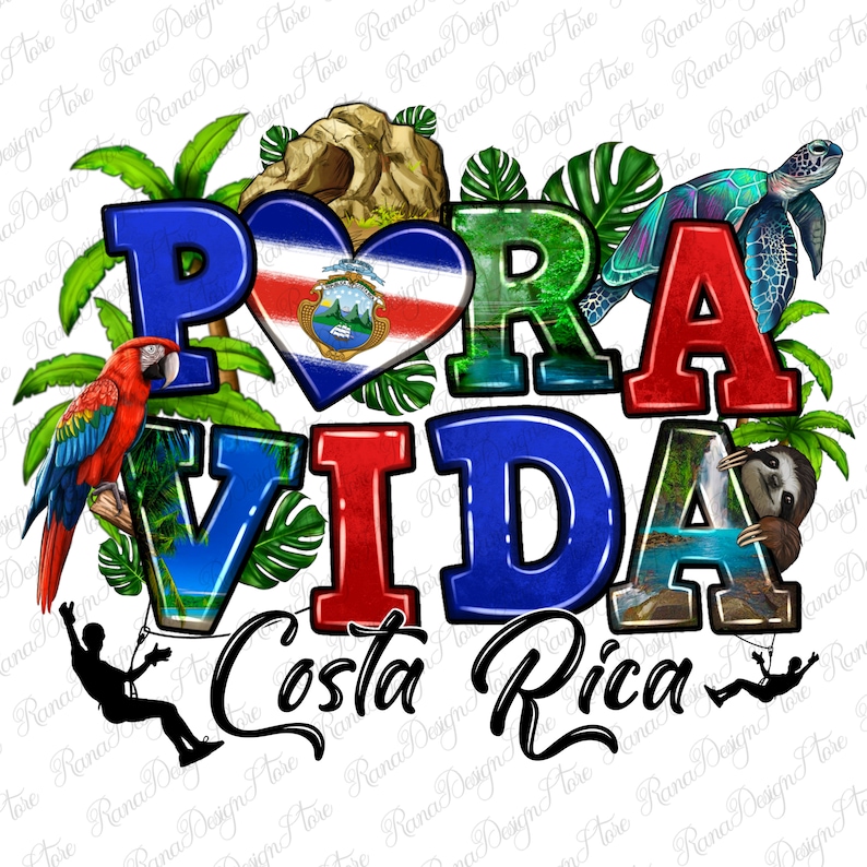 Pura Vida Costa Rica Png Sublimation Design Download,pura Vida Costa ...