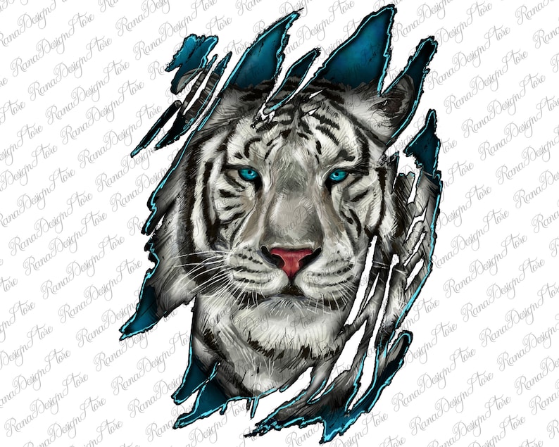 White Tiger Scratch Mark Png Sublimation Design Animals - Etsy
