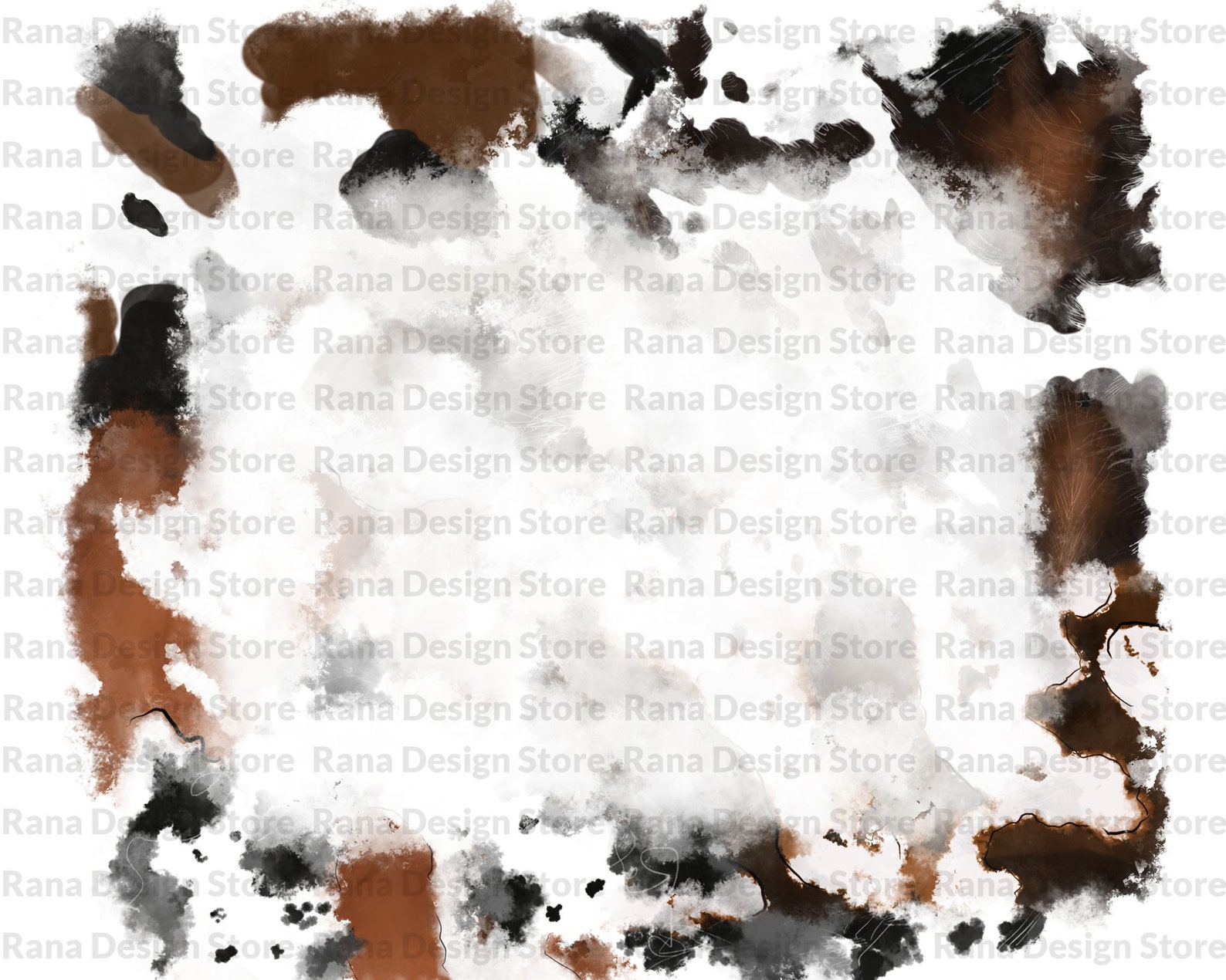 Cowhide Backgrounds Frames Bundle Png, Cowhide Png, Digital Download ...