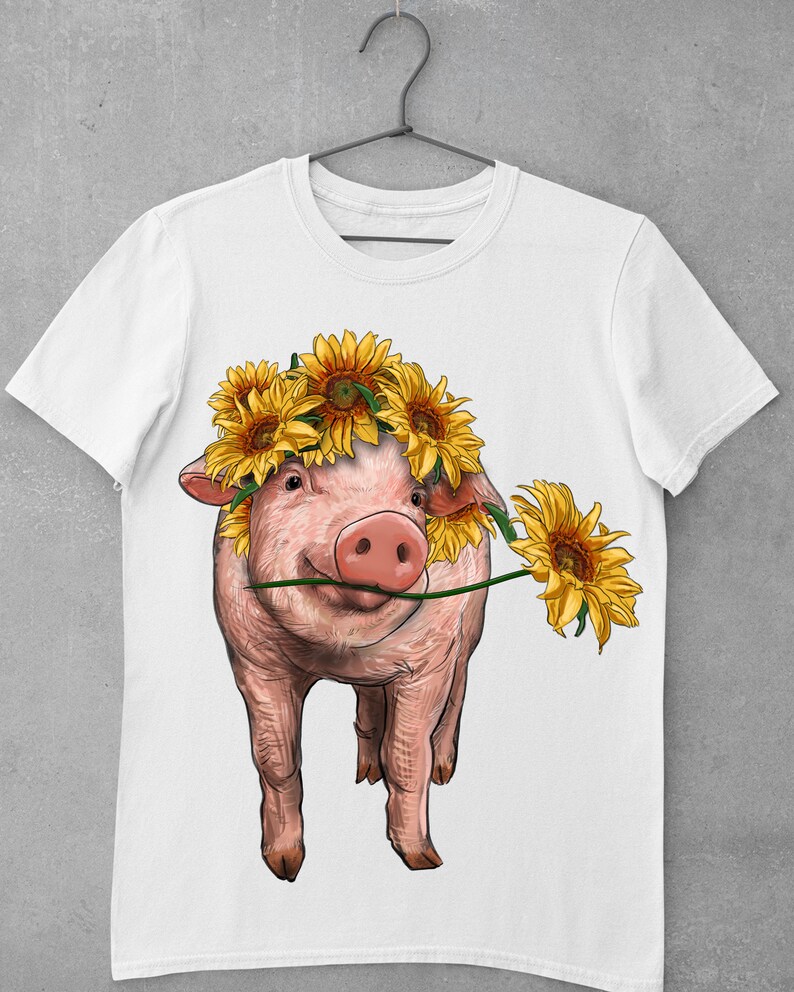 Pig With Sunflower Png Sublimation Design, Pig Png, Sunflower Png ...
