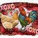 XOXO Rooster and Chicken Pngvalentine Day Pngxoxo Valentines - Etsy