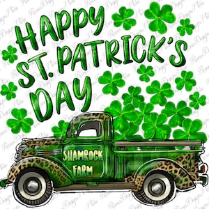 Happy St. Patrick's Day Shamrock Farm Truck Png, Saint Patricks Png, St ...