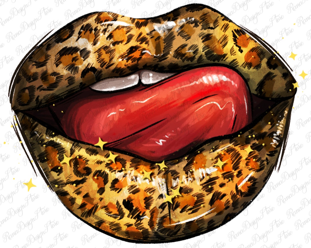 Leopard Lip Png Sublimation Design Download, Hand Drawn Lip Png ...