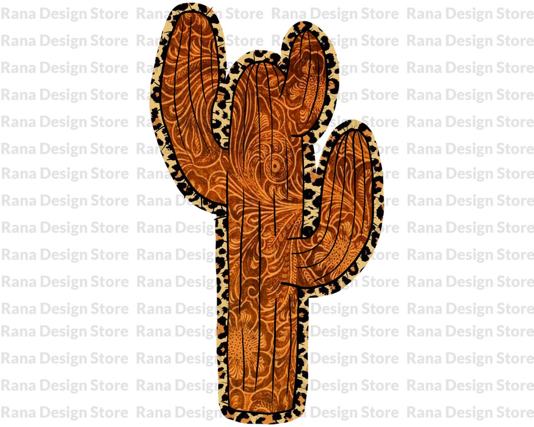 Western Wood Leopard Pattern Cactus Design Png Cactus Png - Etsy