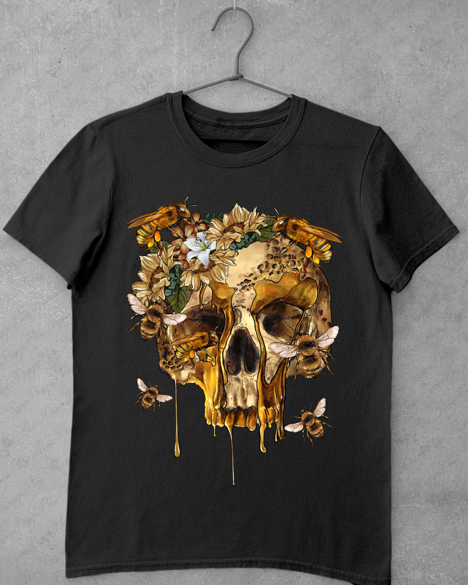 Flower Skeleton Bees Png Sublimation Design Hand Drawn - Etsy