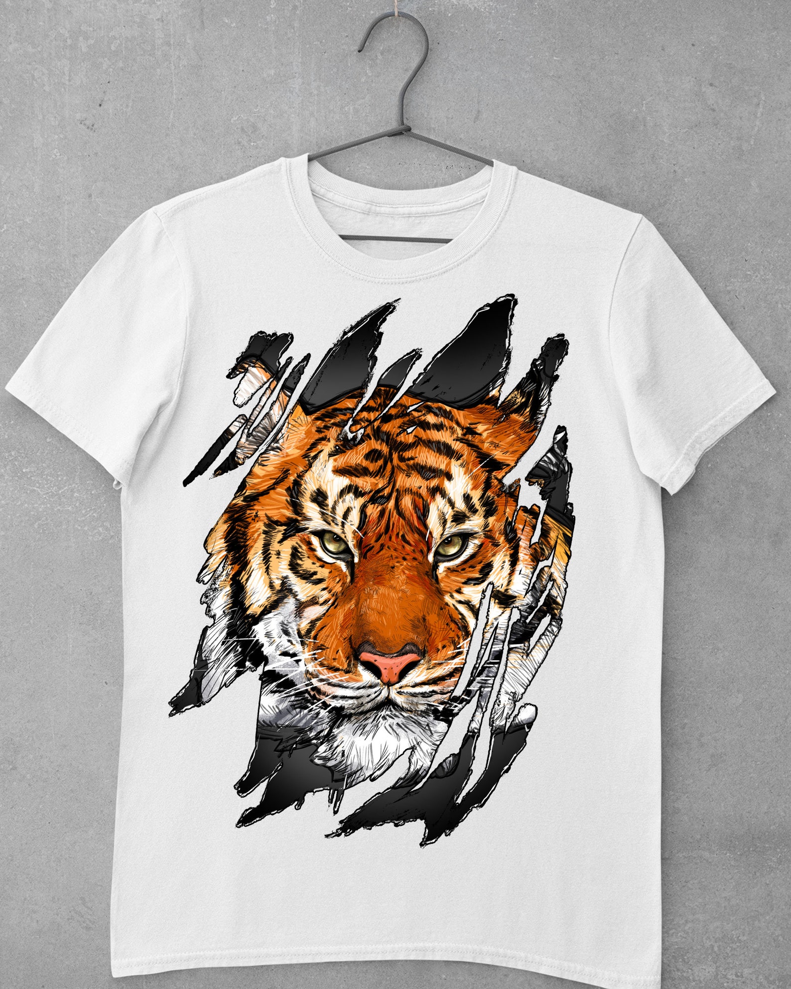 Tiger Face Scratch Shadow Png Sublimation Designtiger Png - Etsy